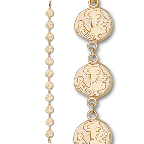 Florida State Seminoles 7.5in 14k Logo Bracelet FSU021BR