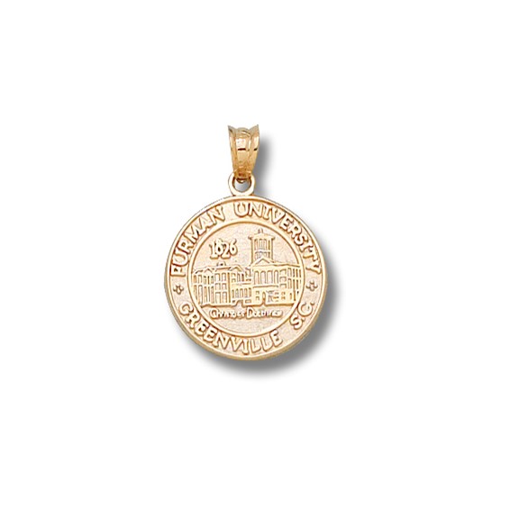 10kt Yellow Gold 1/2in Furman University Seal Charm FUU005-10K