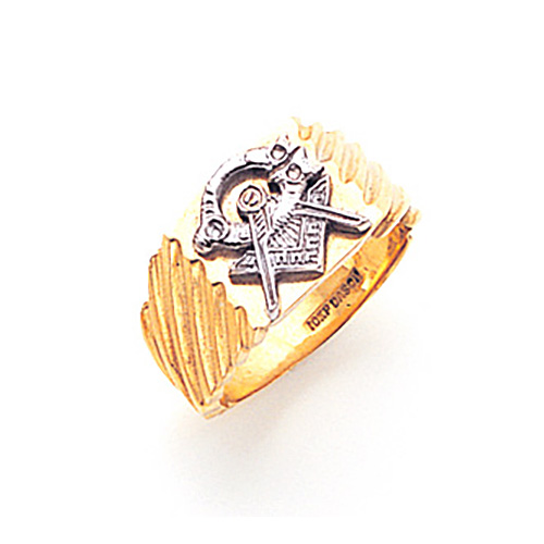 Rectangular Blue Lodge Ring - 10k Gold GLC451BL | Joy Jewelers