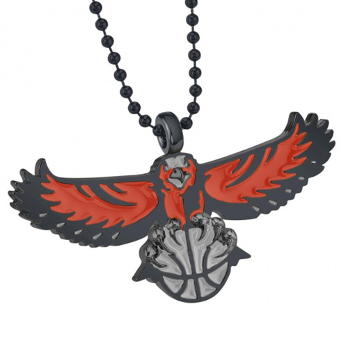 Atlanta Hawks Jet Finish Medallion Necklace GP-ATL-505-JE
