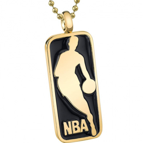 NBA Logo Gold Finish Medallion Necklace GP-NBA-302-GE | Joy Jewelers