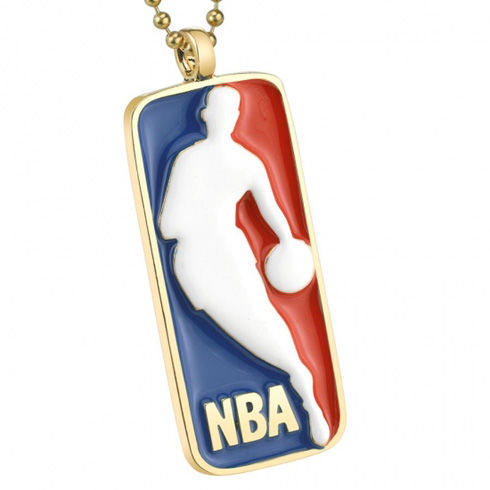 NBA Logo Gold Finish Medallion Necklace GP-NBA-500-GE | Joy Jewelers