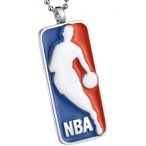 NBA Logo Chrome Finish Medallion Necklace GP-NBA-501-CE | Joy Jewelers