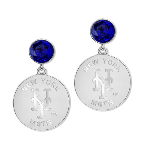 New York Mets Overtime Disc Earrings 101538 | Joy Jewelers