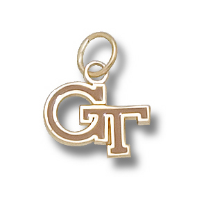 Georgia Tech GT Charm 3/8in 14k Yellow Gold GT008E | Joy Jewelers