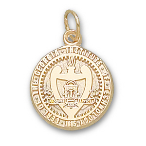 10kt Yellow Gold 9/16in Georgia Tech University Seal Pendant GT021-10K