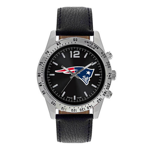 New England Patriots Letterman Watch Black Dial NFL-LTB-NE