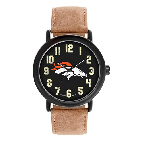 Denver Broncos Throwback Leather Watch NFL-TBK-DEN | Joy Jewelers