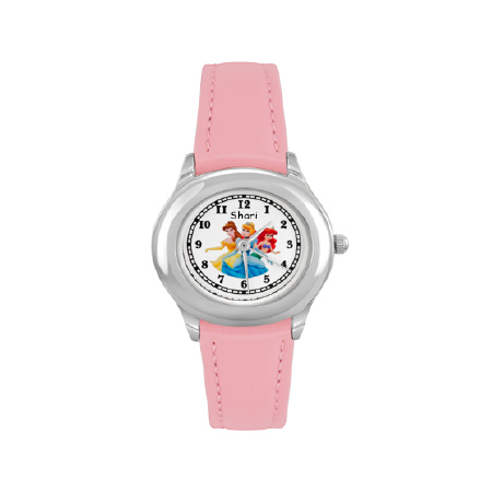 Personalized Princess Watch with Pink Leather Strap HC-44241