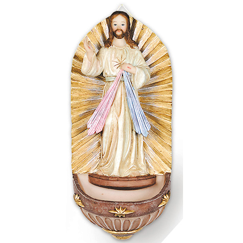 Divine Mercy 7in Holy Water Fountain 61879 | Joy Jewelers