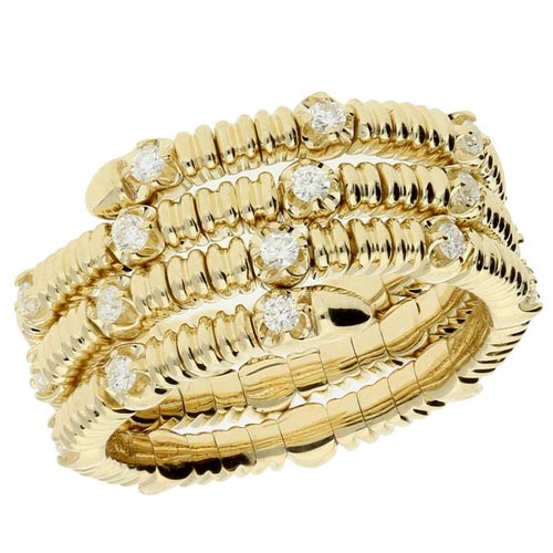 14k Yellow Gold 1/4 ct tw Diamond Flexible Ring 34548XXX