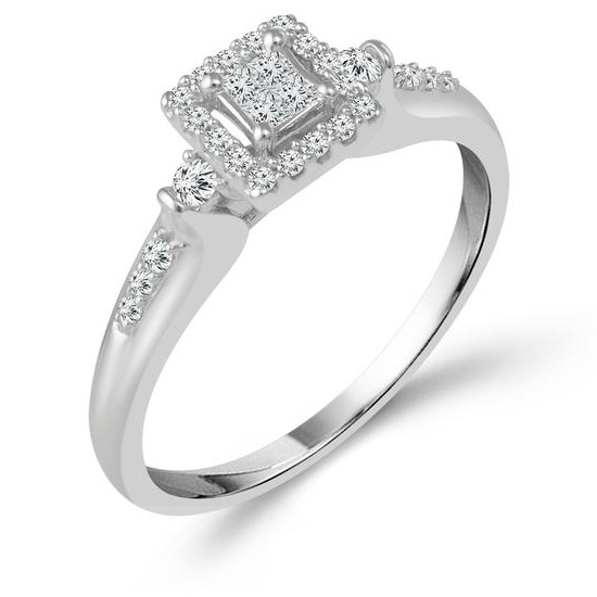 10k White Gold 1/5 ct tw Diamond Promise Ring PT8452ER | Joy Jewelers