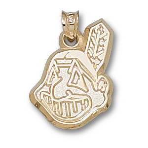 10kt Yellow Gold 3/4in Cleveland Indians Chief Wahoo Pendant IND002-10K