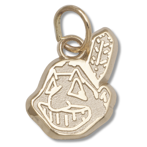 14kt Yellow Gold 3/8in Cleveland Indians Chief Wahoo Pendant IND012