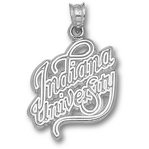 Sterling Silver 3/4in Indiana University Script Pendant IU002-SS