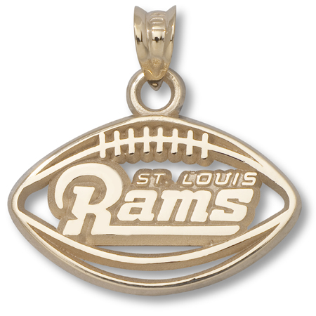 14kt Yellow Gold St. Louis Rams 1/2in Pendant RAM027 | Joy Jewelers
