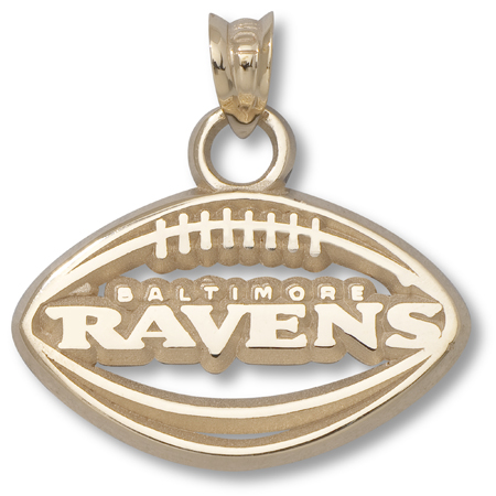 14kt Yellow Gold Baltimore Ravens 1/2in Pendant RAV031 | Joy Jewelers