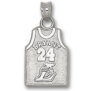 Sterling Silver Kobe Bryant No. 24 Jersey Pendant LAK013-SS
