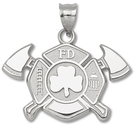 Sterling Silver 1in Fire Dept Maltese Cross Shamrock Pendant RTE008-SS