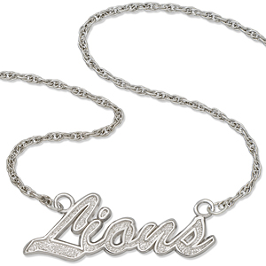 Detroit Lions 18in Sterling Silver Script Necklace LIO029N-SS
