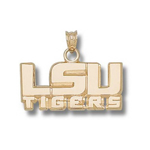 14kt Yellow Gold 7/16in LSU Tigers Pendant LSU030 | Joy Jewelers