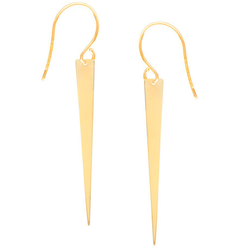 14k Yellow Gold Inverted Slender Long Triangle Earrings Y41-127320FM
