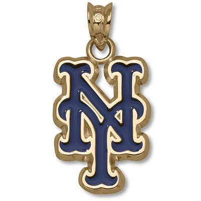 14kt Gold 5/8in New York Mets NY Enamel Pendant MET002E | Joy Jewelers