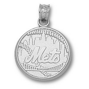 Sterling Silver 5/8in New York Mets Full Logo Pendant MET007-SS
