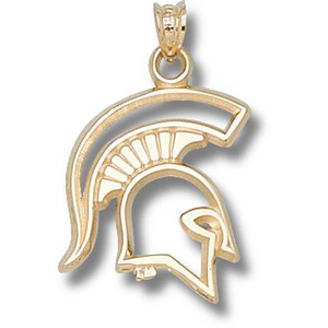 14kt Yellow Gold 3/4in Michigan State Spartan Pendant MIS002