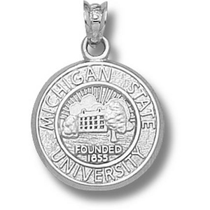 Sterling Silver 5/8in Michigan State University Seal Pendant MIS003-SS