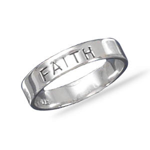 Sterling Silver 4mm Faith Ring AMM82621 | Joy Jewelers