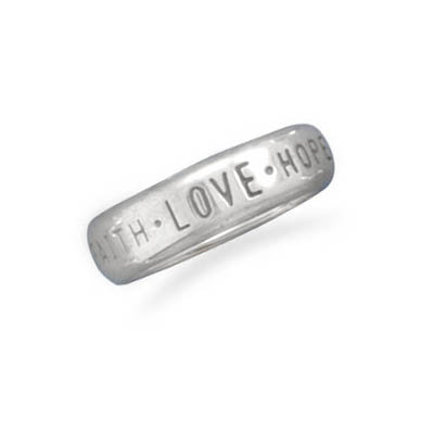 Sterling Silver 5mm Faith Love Hope Ring AMM82845 | Joy Jewelers