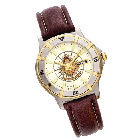 Large Past Master Mason Watch Sports Strap - Bulova MSW-64