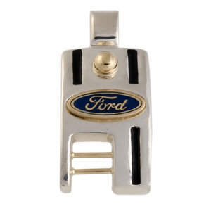 Ford Two Tone Necklace Pendant with Bead NDF539 | Joy Jewelers