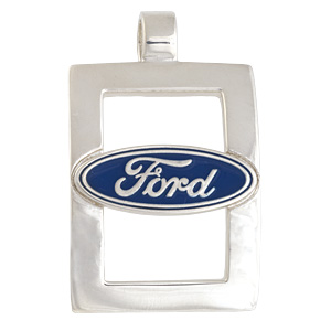 Ford Sterling Silver Oval Necklace Pendant NDF540 | Joy Jewelers
