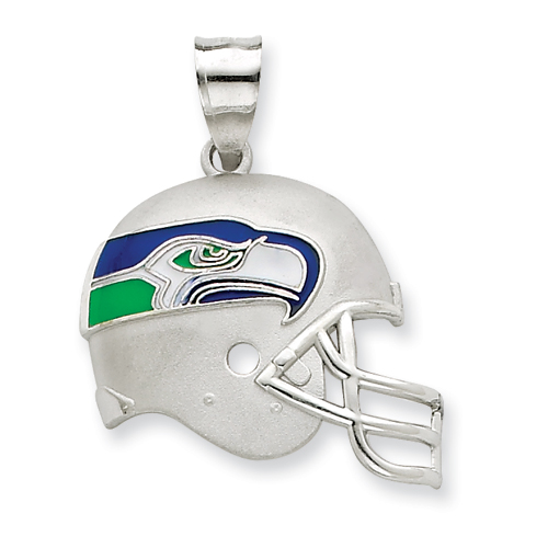 Seattle Seahawks 3/4in Sterling Silver Helmet Pendant NF2403SS