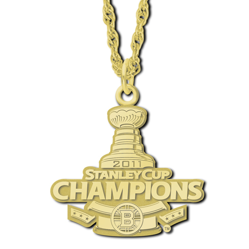 Boston Bruins Champions 18in Necklace 10kt Yellow Gold NHL11BCHN-10K