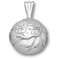 OSU 1/2in Basketball Pendant Sterling Silver OKS007-SS | Joy Jewelers