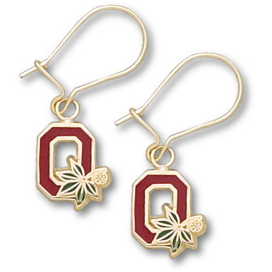14kt Yellow Gold Ohio State University Dangle Earrings OSU009EERD