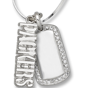 Sterling Silver Green Bay Packers Mini Dog Tag Necklace PAC001DT-SS
