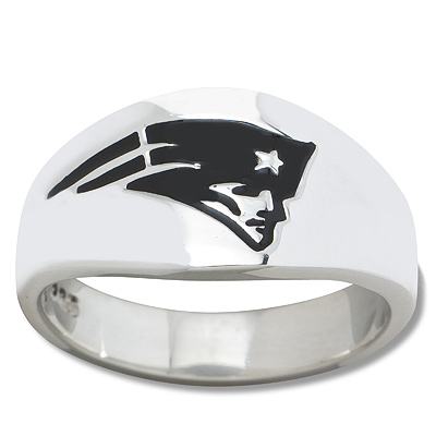 Sterling Silver New England Patriots Logo Enamel Ring Size 11 PAT038-SS