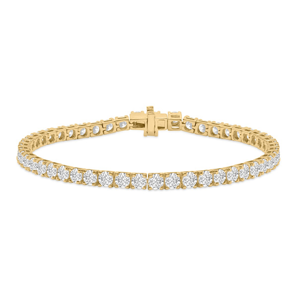 4 ct tw Lab Grown Diamond Tennis Bracelet E-F Color VS1 Clarity in 14k Yellow Gold PG-RD70144-4C-14Y