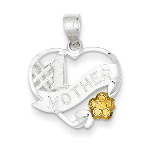 Sterling Silver #1 Mother Heart Charm QC1235 | Joy Jewelers