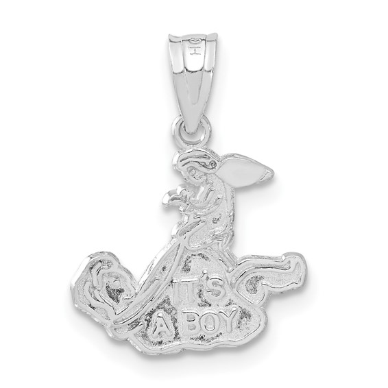 Sterling Silver It's A Boy Charm with Angel QC1300 | Joy Jewelers