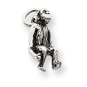 Sterling Silver Antiqued Monkey Charm QC1461 | Joy Jewelers