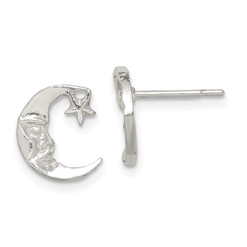 Sterling Silver Mini Moon Earrings QE125 | Joy Jewelers