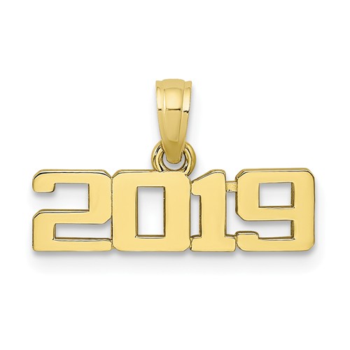 10k Yellow Gold 2019 Graduation Charm in Block Letters 10K9641