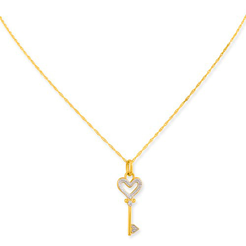 10kt Yellow Gold Key Pendant on 18in Gold Filled Chain 10M2655M
