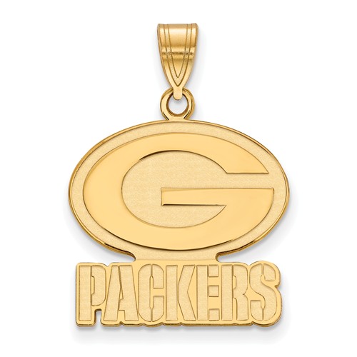 14k Yellow Gold 7/8in Green Bay Packers Pendant 4Y004PAC