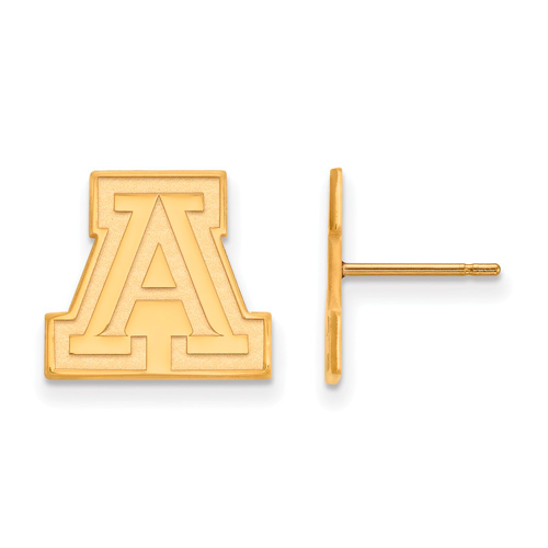 14k Yellow Gold University of Arizona Block A Earrings 4Y008UAZ